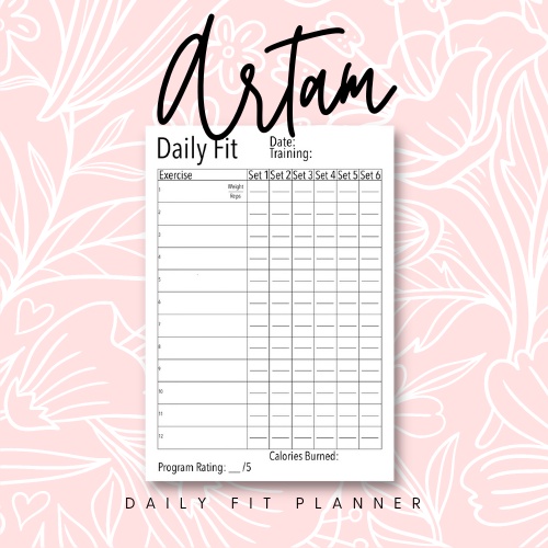 ARTAM | Daily Fit: Everyday Exercise Planner, PR Logbook (30 or 60 ...