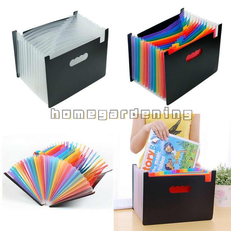 12 Pockets Expanding File Folder Portable Label Classify Business File ...