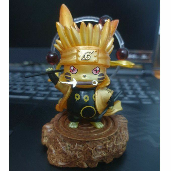 Q Pikachu X Naruto GK Series Naruto Ninetail Pikachu Figure Naruto ...