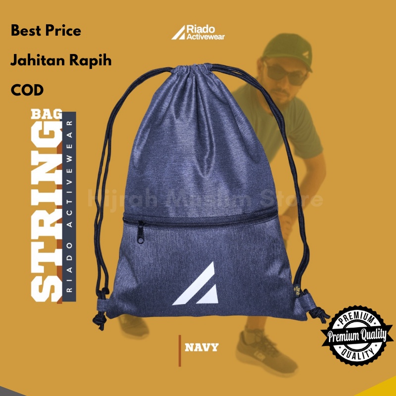 Men's drawstring bag, plain waterproof sling string bag, sports gym ...