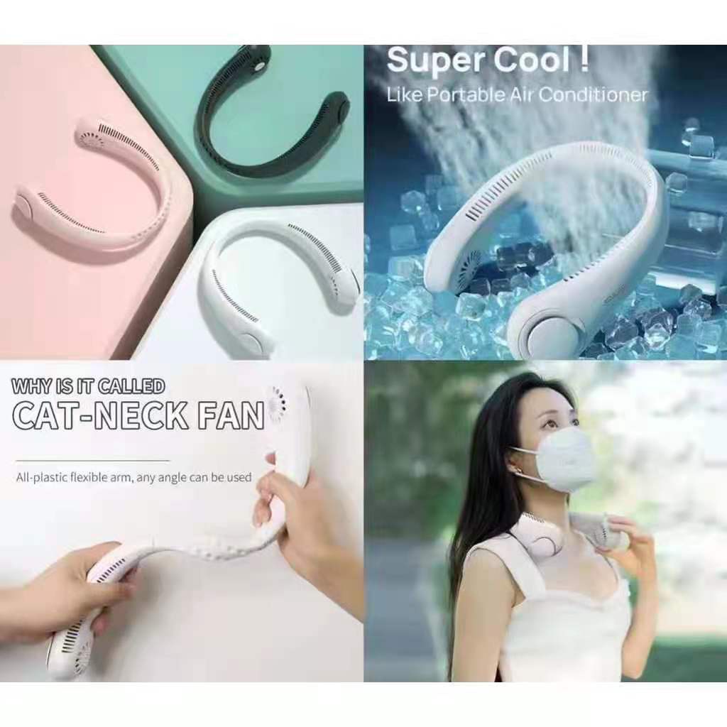 Portable Neck Fan Bladeless Suspension Sports Wearable Hands Free ...