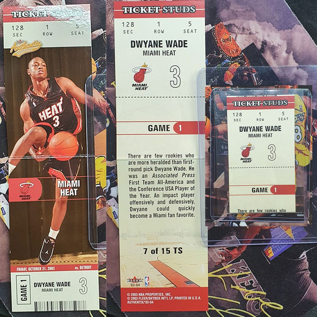 DWYANE WADE 2003-04 FLEER TICKET STUBS ROOKIE RC #7 : NBA Cards ...