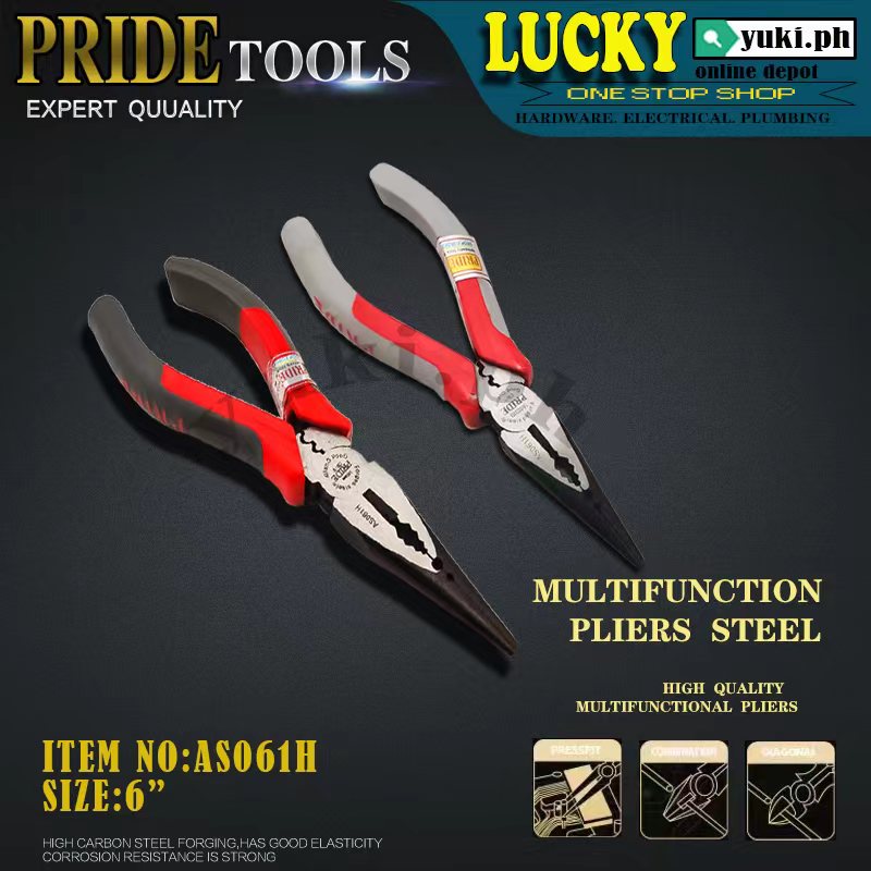 PRIDE AS061H 6" multifunctional American needle nose pliers | Shopee ...