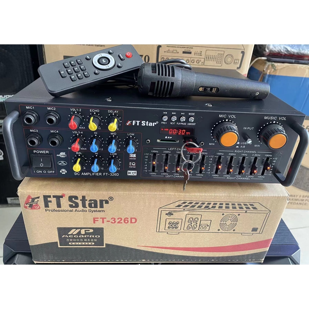 FT STAR 300 Watts 2 Channel Amplifier With Mixer Equalizer(FREE MIC ...