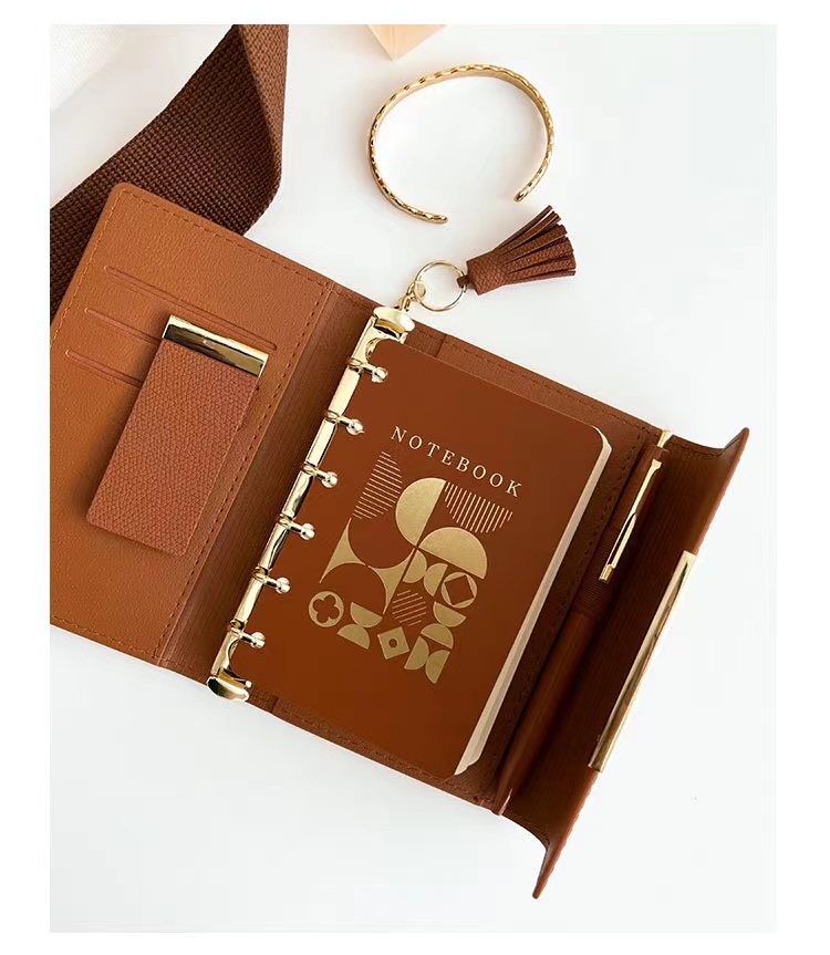 PU Leather Loose Leaf Notebooks Journals Kawaii binder Notepads A5 A6 ...