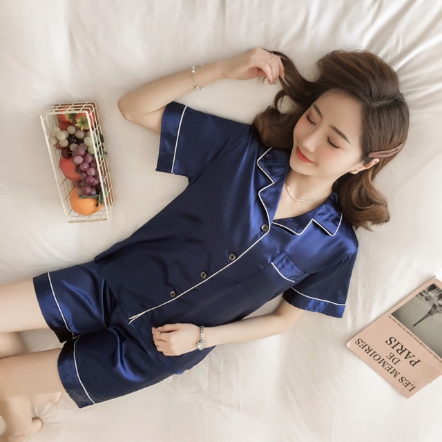 MY# Unisex Silk ShortSleeve Sleepwear Pajama Terno Set | Shopee Philippines