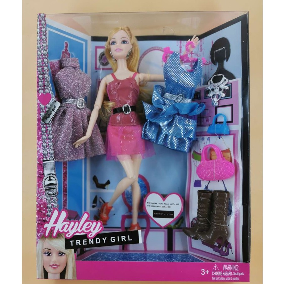 Kingtoys [NEW] Fashion Hayley Doll - with Dress - Rubber Doll - High ...