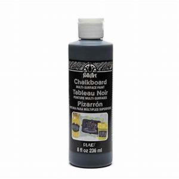 FOLKART Chalkboard Paint 2oz - 8 Black Multi-Purpose Water-Based Matte ...