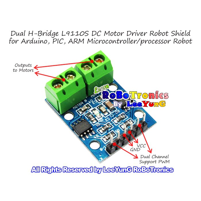 Arduino L9110S Motor Driver Dual H-Bridge DC 2A Driver Shield Mobile Robot | Shopee Philippines