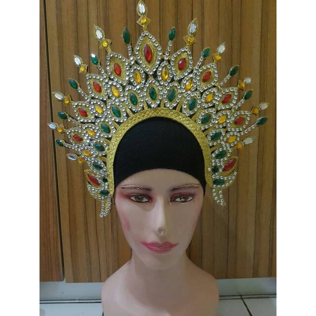 Lace embroidered crown / siger embroidery / dance accessories / rancung ...