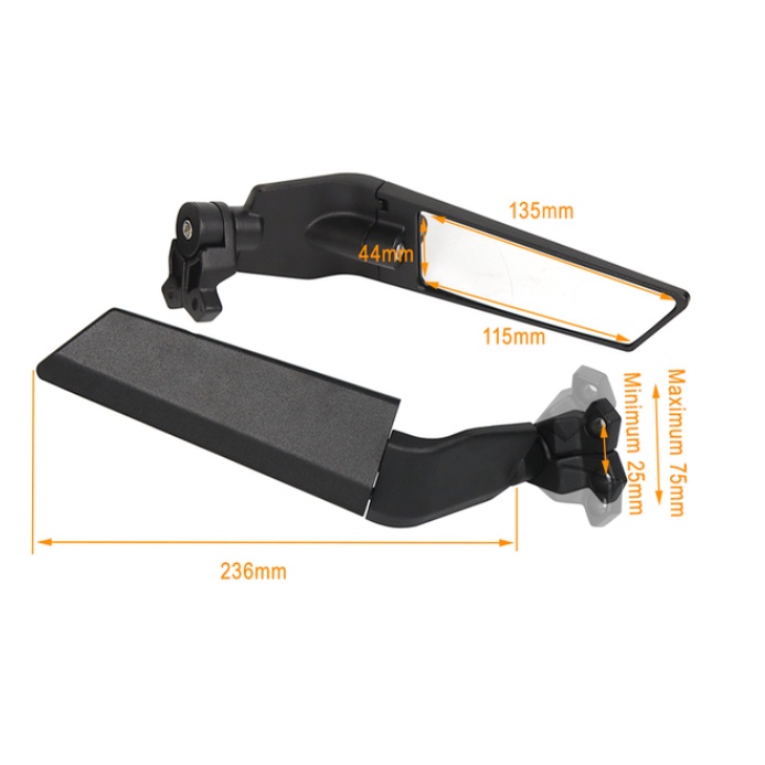 Modified Motorcycle Mirrors with LED light For Kawasaki Ninja 250 300 ...