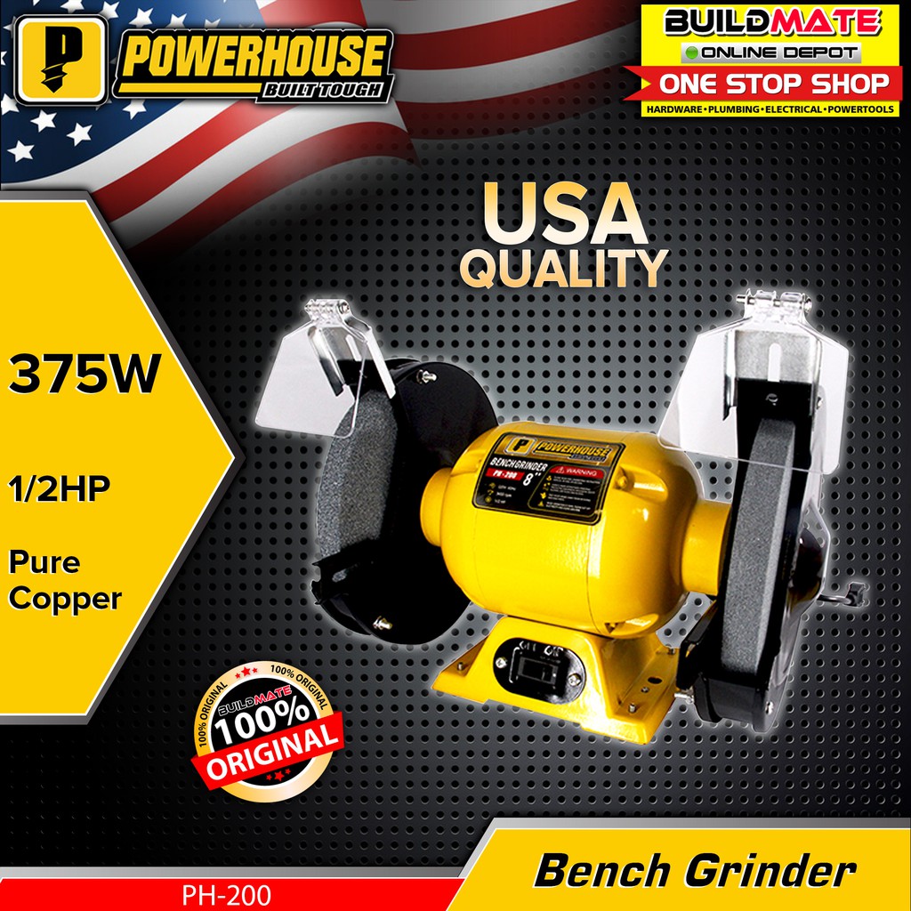 Buildmate x POWERHOUSE Bench Grinder PURE COPPER 8" (½ HP) | 10" (1HP ...