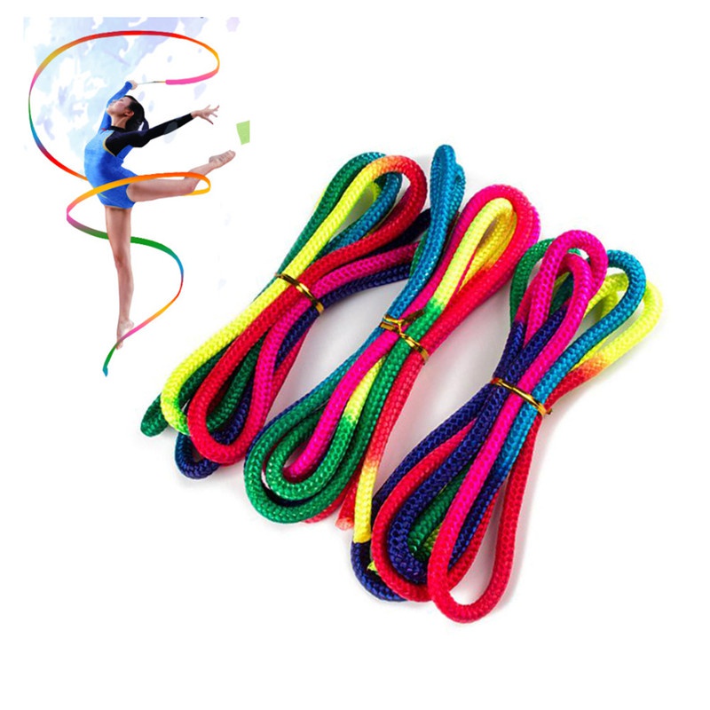 Sports Gym Rainbow Color Rhythmic Gymnastics Rope Solid Competition ...