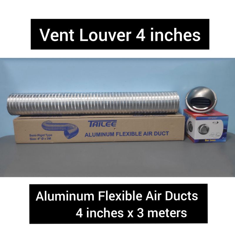 Vent Louver Cap 4" Stainless and Aluminum Flexible Air Duct 4" | Shopee ...