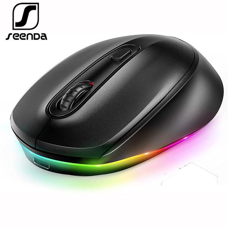 SeenDa LED Bluetooth Mouse Rechargeable Mouse with Silent Click Switch ...