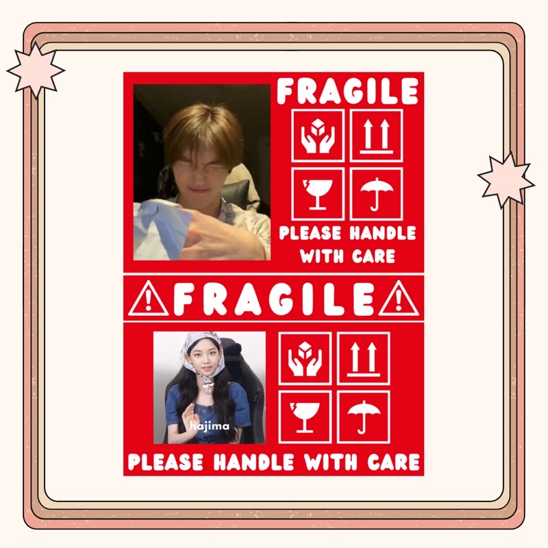(Can Custom) KPOP FRAGILE STICKER NCT AESPA Cute Content 25 PCS Can ...