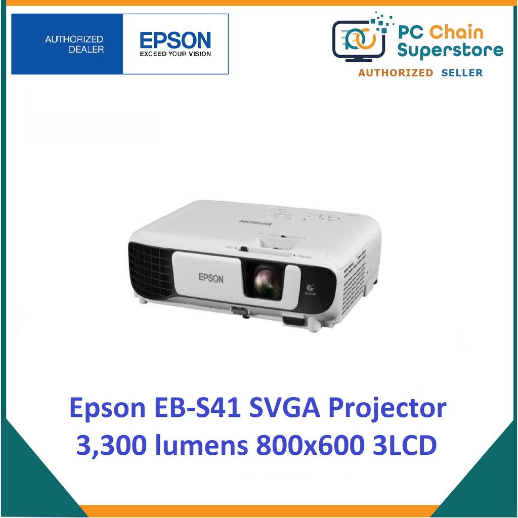 Epson EB-S41 SVGA Projector 3,300 lumens 800x600 3LCD EOL | Shopee ...