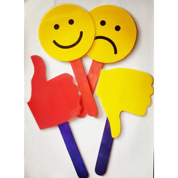 ESL teaching props - happy and sad face & thumbs up and down | Shopee ...