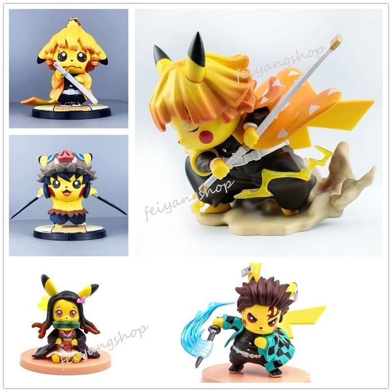Demon Slayer Series Pikachu Cos Kamado Nezuko Agatsuma Zenitsu ...