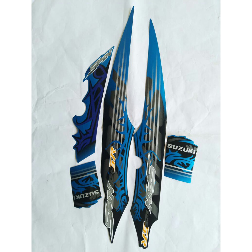 Suzuki spin SR 125 2010 blue trim striping sticker | Shopee Philippines