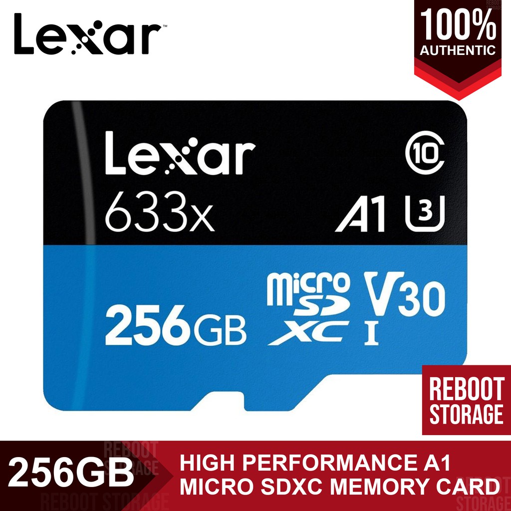 Lexar 256GB 633x A1 UHS-I High Performance Class 10 micro SD SDXC ...
