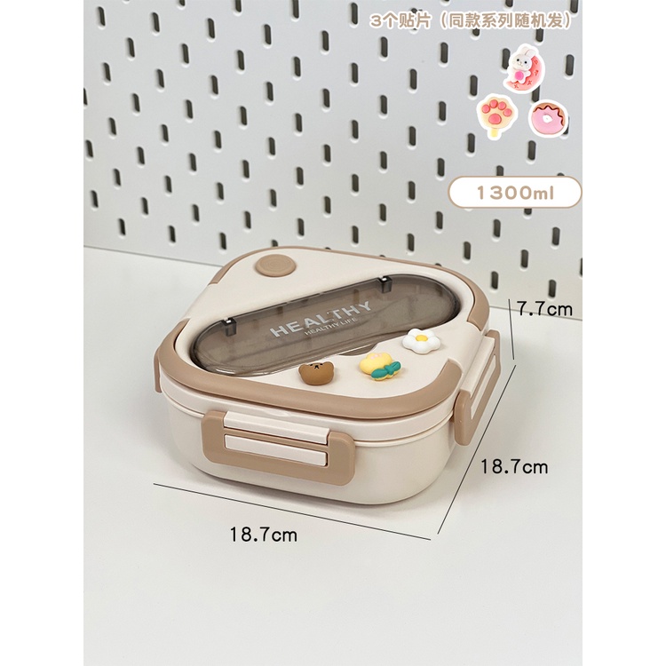 Portable Lunch Box With Spoon and chopsticks Utensils Heated Leakproof ...