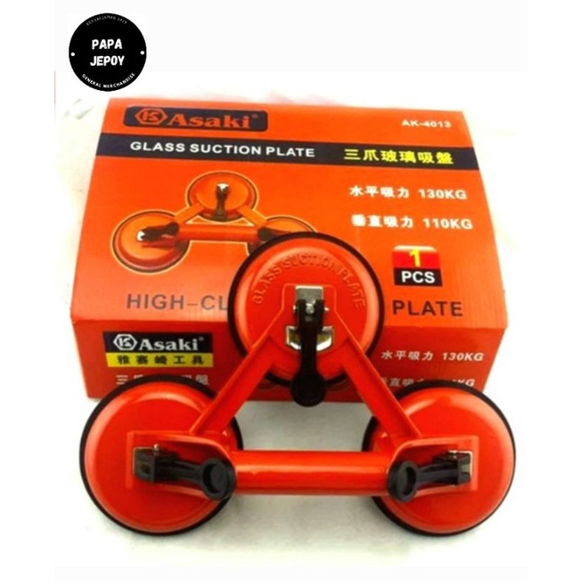 ASAKI AK-4013 TRIPLE GLASS SUCTION PLATE 3 PLATE GLASS HOLDER 3 JAW ...