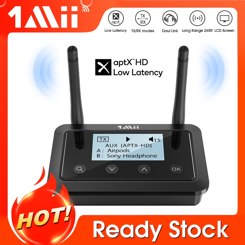 1Mii B03Plus Bluetooth Transmitter Receiver aptX LL HD 3.5mm Aux Audio ...