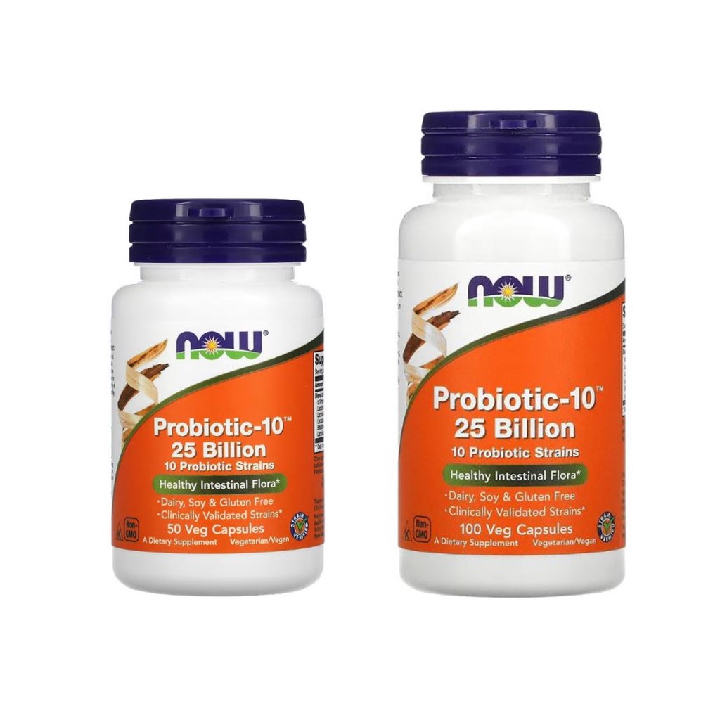 NOW Foods, Probiotic-10 , 25 Billion, 50 / 100 capsules | Shopee ...