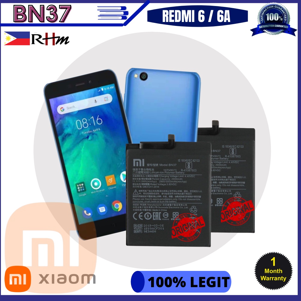 RED MI 6, 6A Battery, Model BN37 Original Quality Lithium-ion Polymer ...