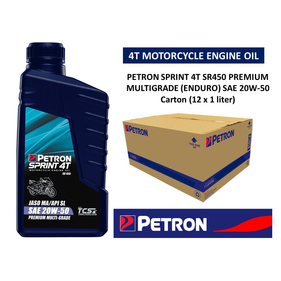 Petron Sprint 4T SR450 Premium Multigrade Motorcycle Oil 20W50 (Carton ...