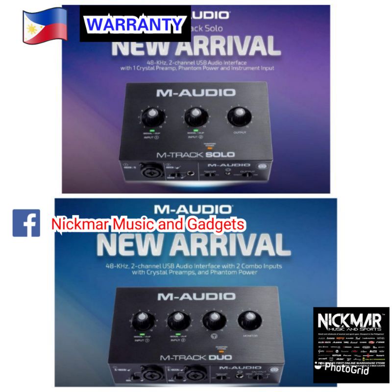 M-Audio M-Track DUO Solo 2-channel USB Audio Interface 2 combo Input w ...