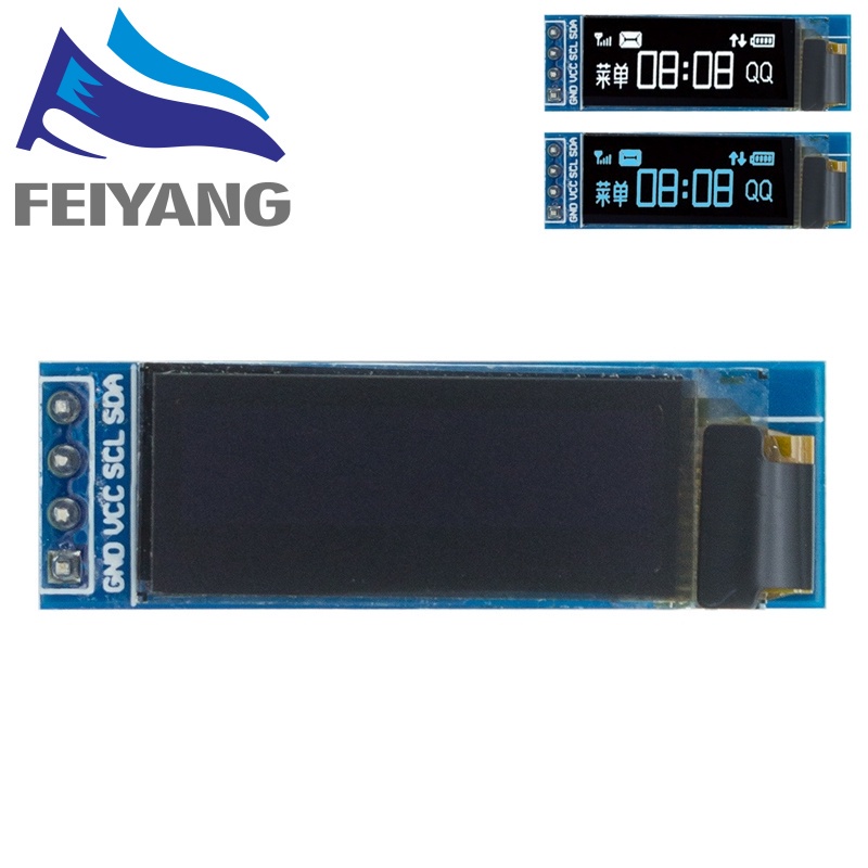 0.91" inch 128x32 I2C IIC OLED LCD LED White / Blue Graphic Display ...