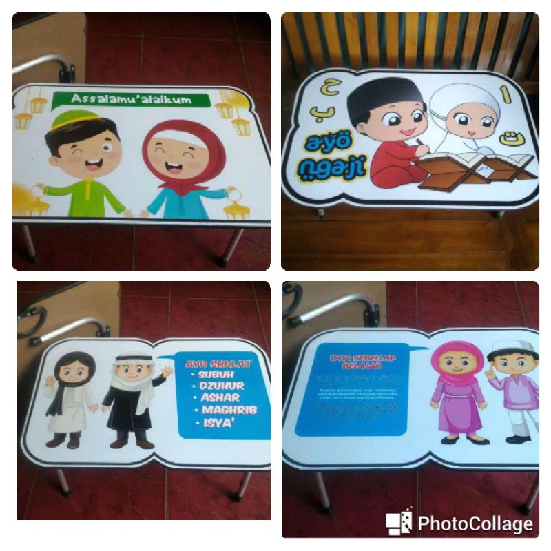 Islamic Motif Children's Character Folding Study Table/Koran Table ...