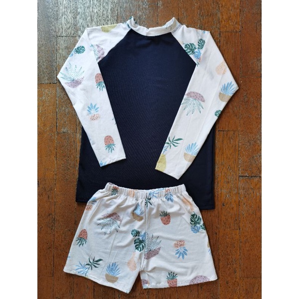 Floral Rash Guard Swimwear Set Random )m_H | Shopee Philippines