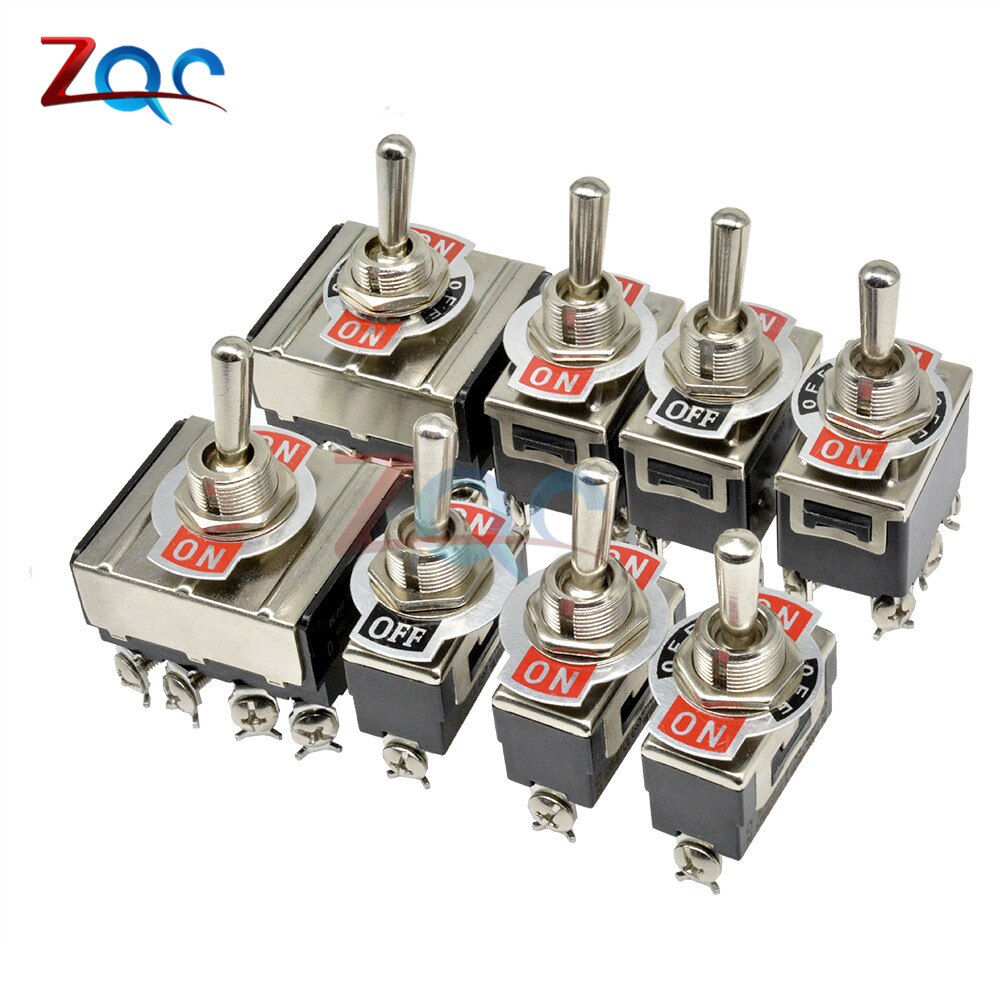 Mini Auto Toggle Switch AC 250V 16A 2/3/4/6 Pin DPDT ON-OFF-ON 2/3 ...