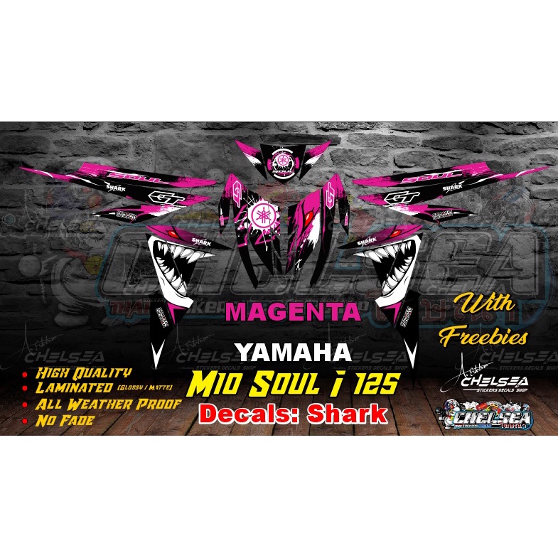 Yamaha Mio Soul i 125 Shark Decals / Stickers with Freebies | Shopee ...