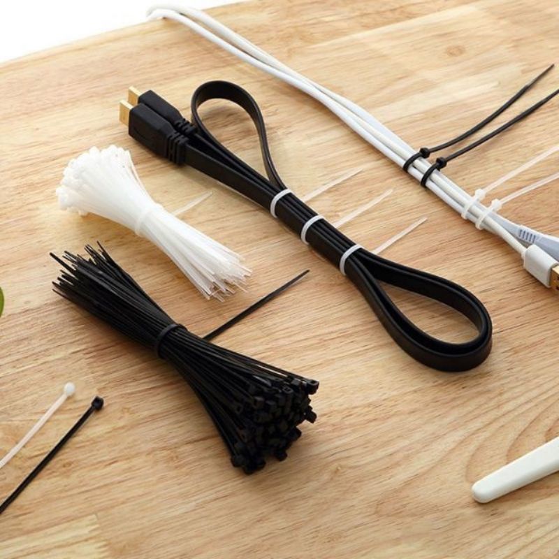 100 pieces of wire self-locking 100 mm nylon plastic network cable ...