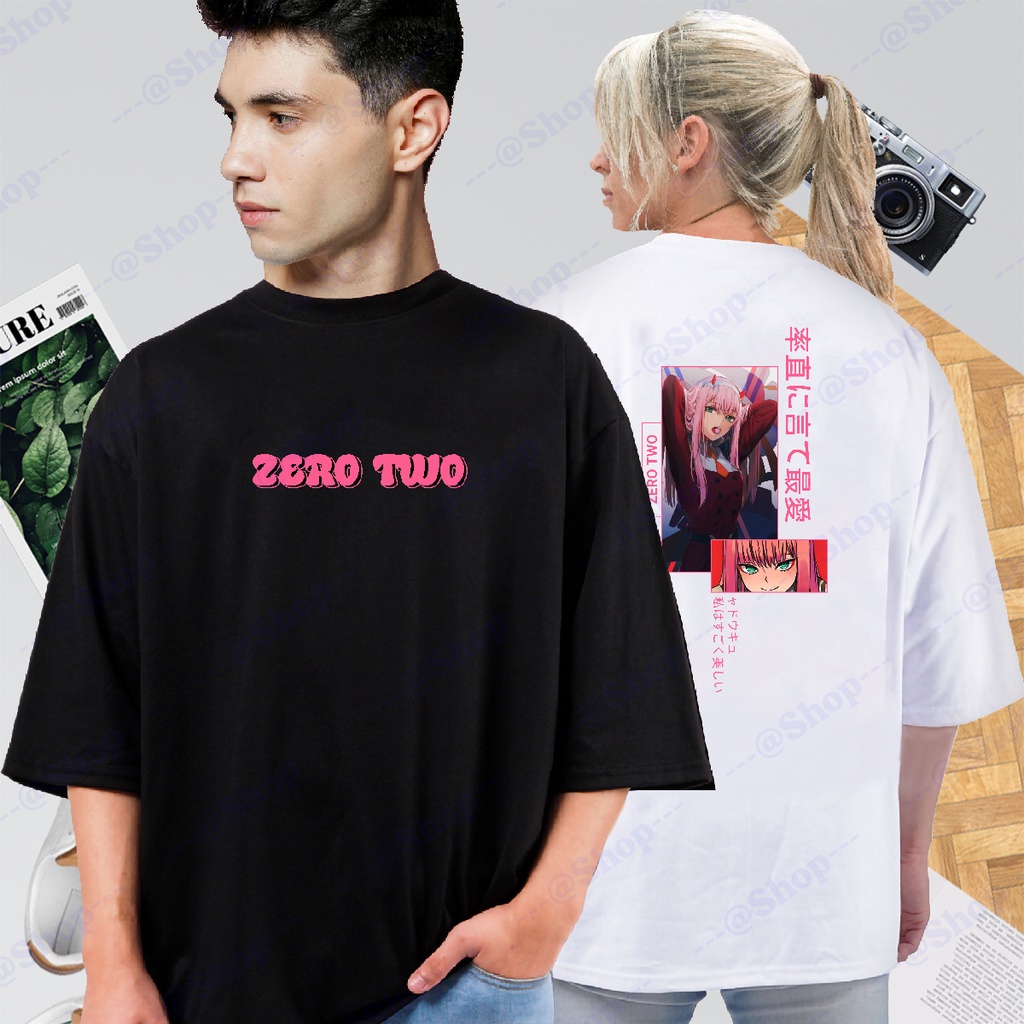 T-shirt Clothing Zero Two Anime Back to Back Design Cotton (4 Size S, M ...