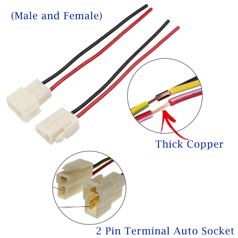2PMF 2 Pin Terminal Auto Socket (Male and Female) (with Japan wire ...