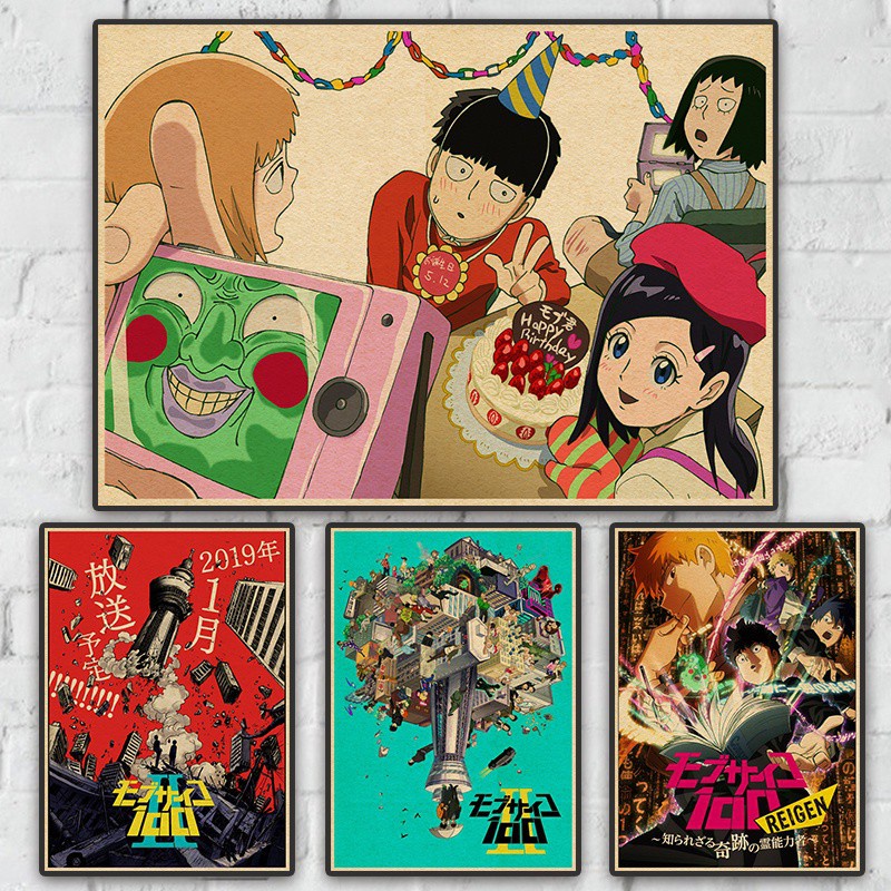 Japanese Animation Mob Psycho 100 II Retro Poster Kraft Paper Art ...