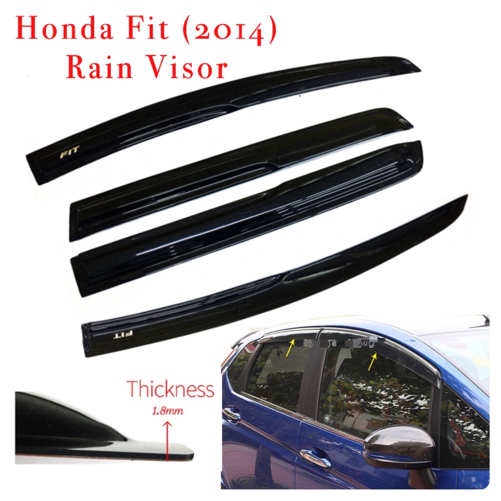 LD HONDA FIT 2014 RAIN VISOR WINDOW VISOR DEFLECTOR (1.8MM) (6646 ...