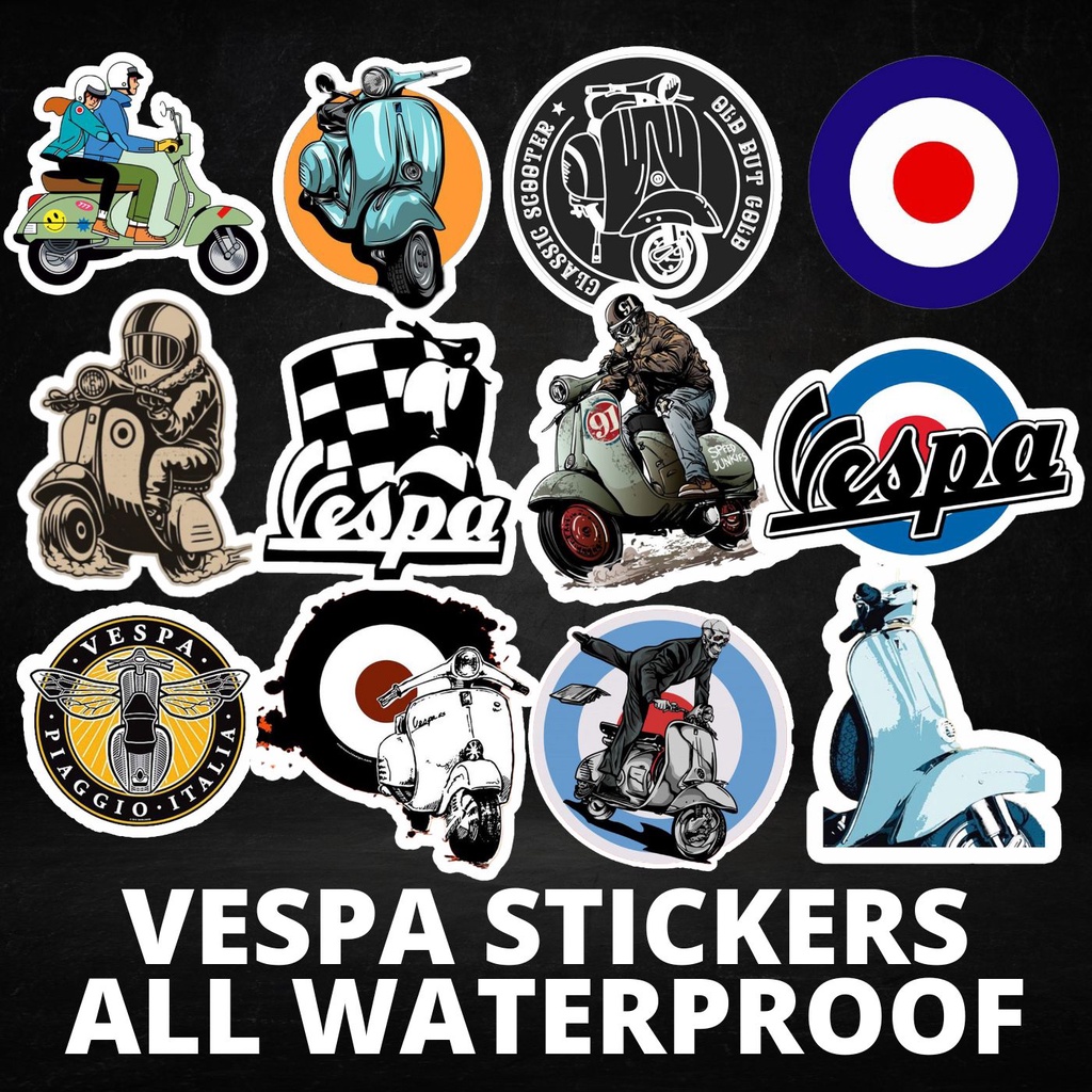 VESPA STICKERS ALL WATERPROOF | Shopee Philippines