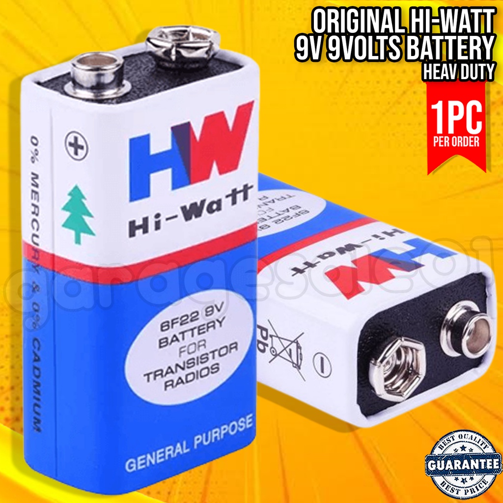 Original HI-WATT 9V 9Volts Battery | Shopee Philippines