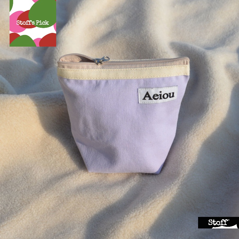 [Stoff's Pick from Korea] Aeiou Basic Pouch (M size) 11colors, 15.5 x 14 x 7.5 cm, Made in Korea ...