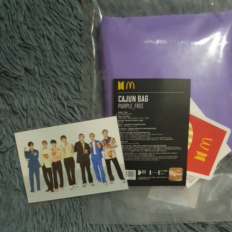 BTS x Mcdo Merchandise Purple Cajun Bag Jungkook Group Photocard PC ...