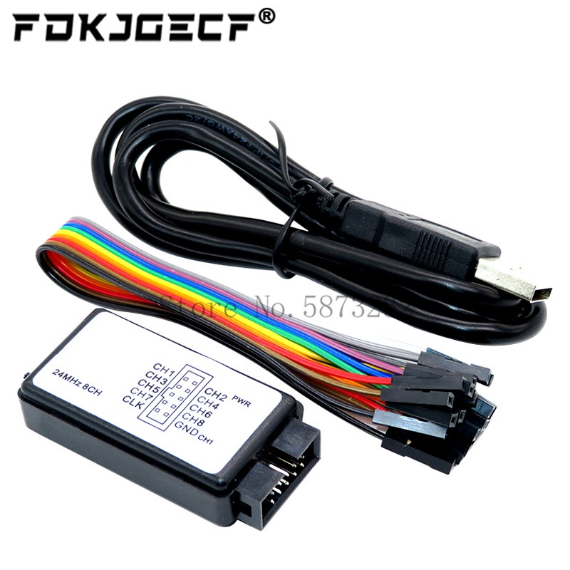 USB Logic Analyzer 24MHz 8 Channel 24M/seconds Logic Analyzer Debugger ...