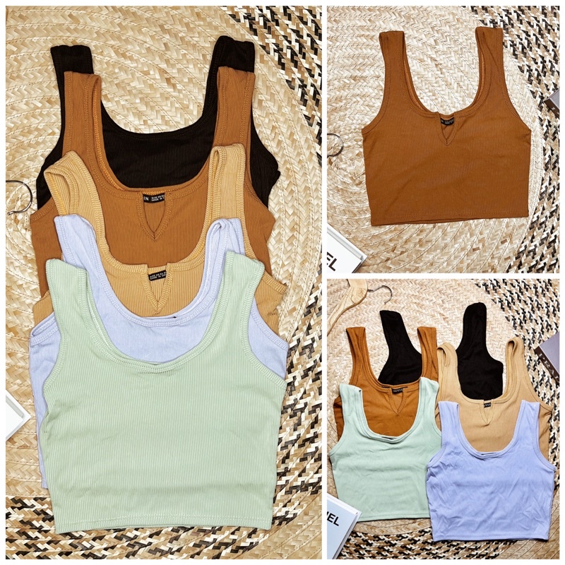 knitted croptop / korean knitted top/ sando top | Shopee Philippines