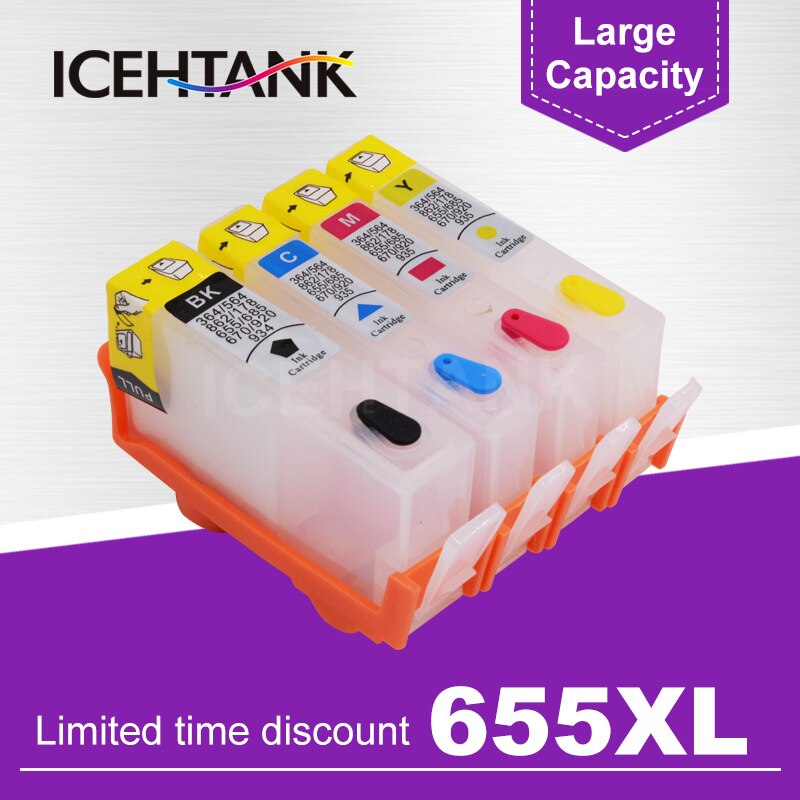 Refillable Ink Cartridge For HP 655 655XL For HP Deskjet Ink Advantage ...