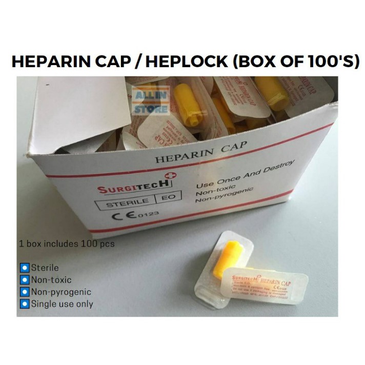 (ALL-Z) Heparin Cap / Heplock (box of 100's) | Shopee Philippines
